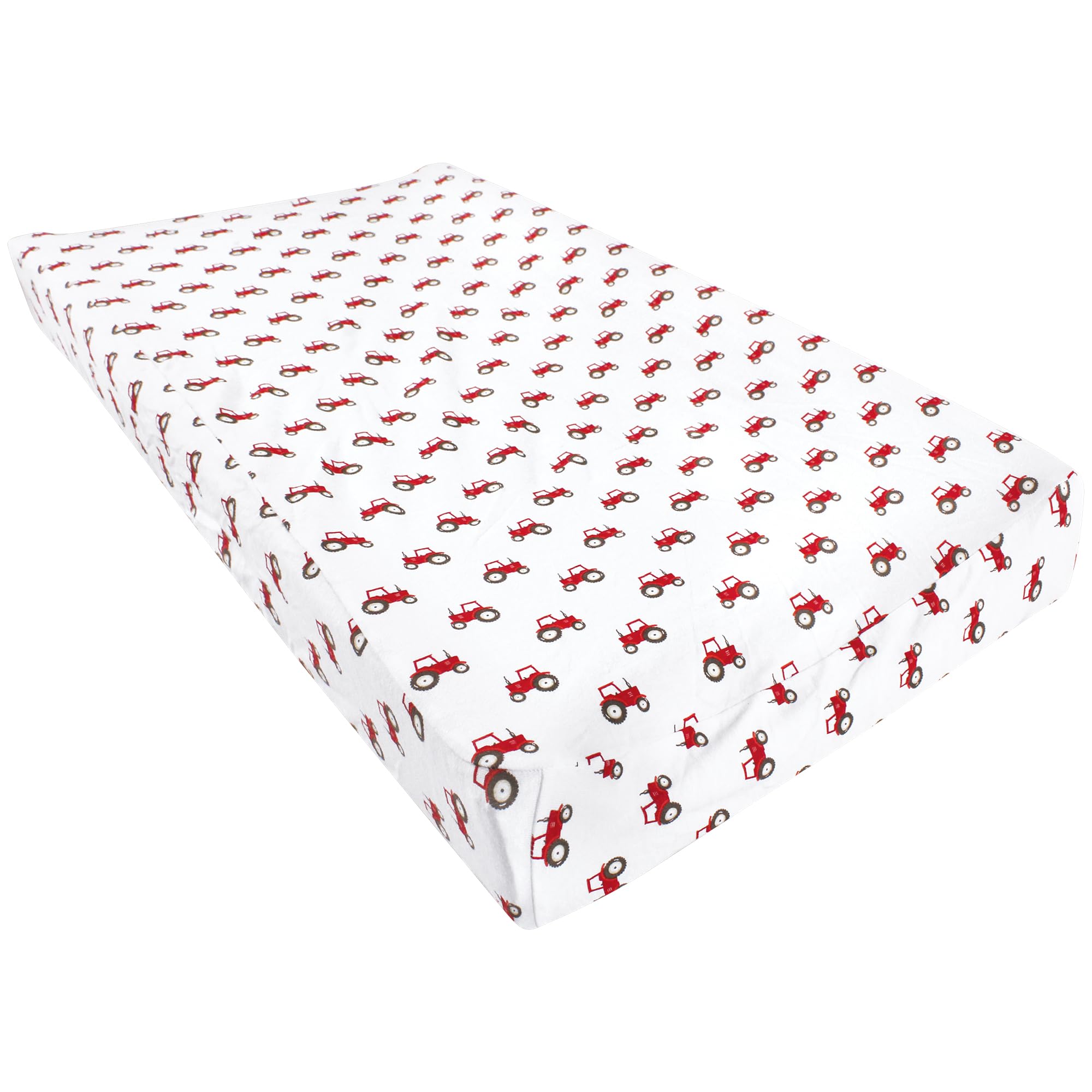 Hudson Baby Unisex Baby Cotton Changing Pad Cover, Tractor and Cow, One Size
