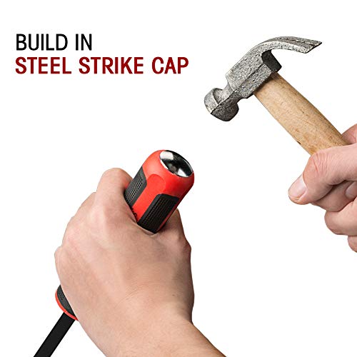 RIMKOLO Pry Bar Set, 5-Piece Heavy Duty Pry Bars with Thicker Strike Caps, Mechanic Hand Tools for Automotive, Demolition, Nail Puller, Crowbar