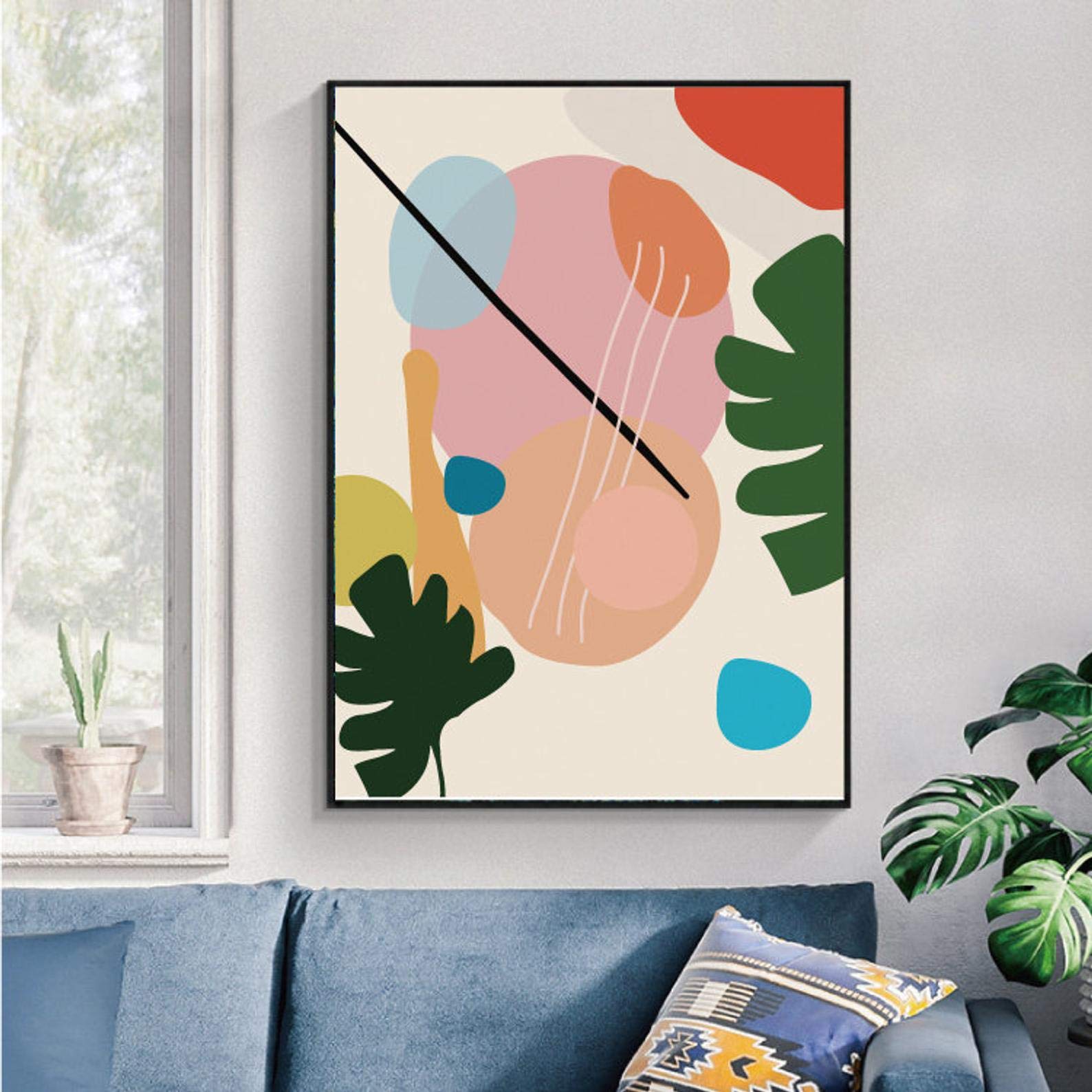iMagitek Set of 6 Unframed Colorful Modern Abstract Minimalist Retro Pop Wall Art Poster (8" x 10")