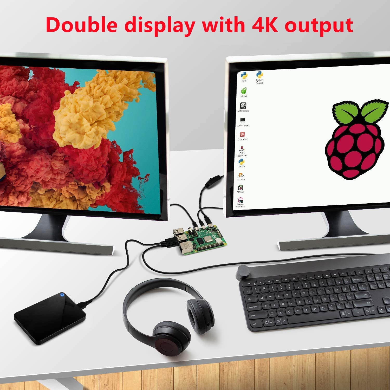 Raspberry Pi 4 Model B 2GB for Game Emulator/Mini PC/Artificial Intelligence/Printer/Workstation/Media Center/File Storage Server/Etc