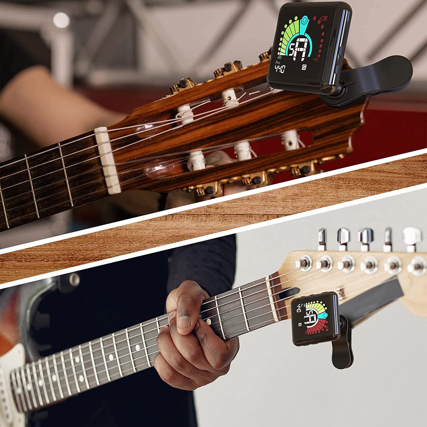 Metronome Tuner for Guitar Bass Violin Ukulele Chromatic with Tone Generator for Wind Instrument Rechargeable