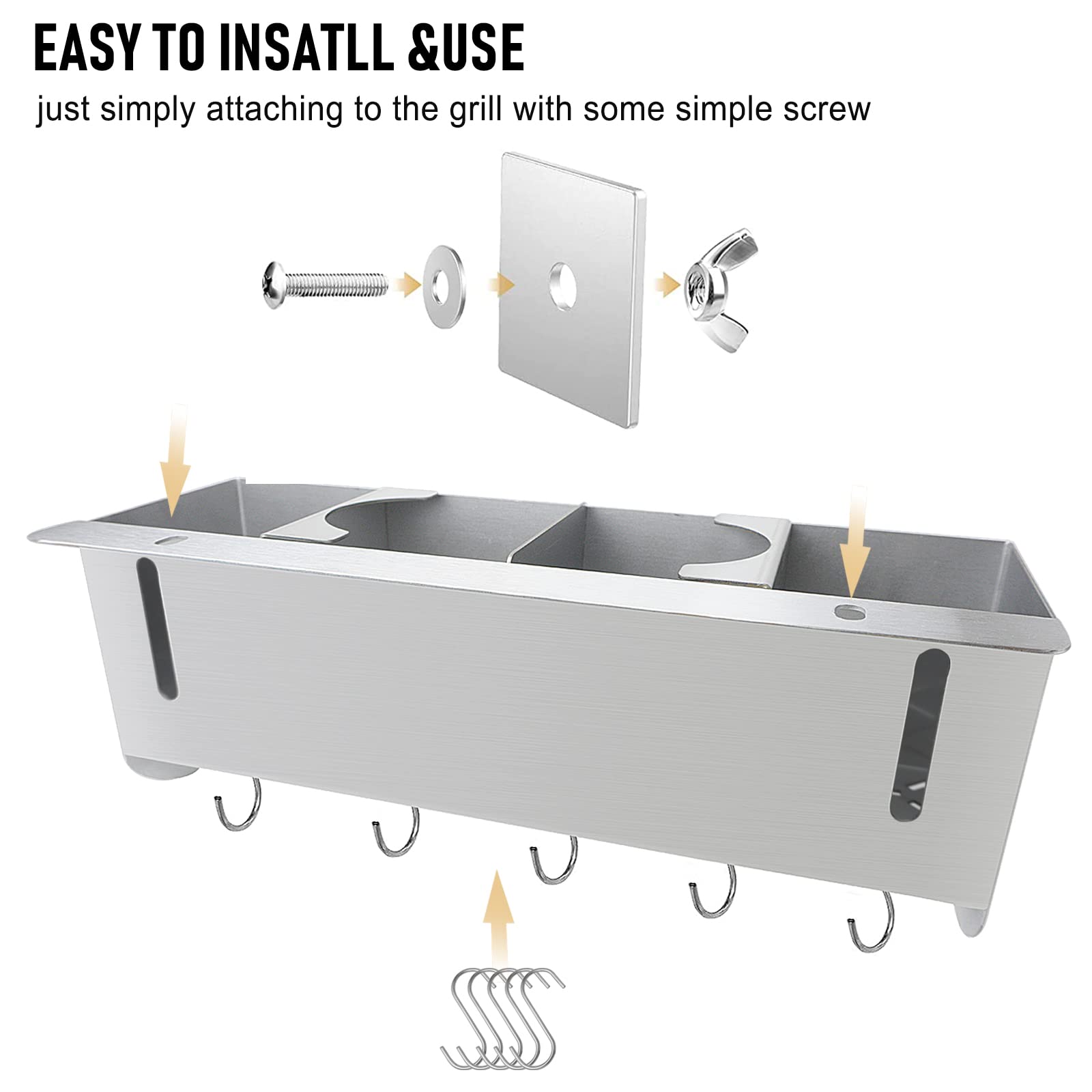 Karpevta Griddle Caddy Stainless Steel Griddle Caddy,Designed for Blackstone 36"/28"Griddles,Griddle Caddy Organizer Grill Caddy Keep BBQ Tabletop Space Clean (Not for Pro-Series/Air Fryer)