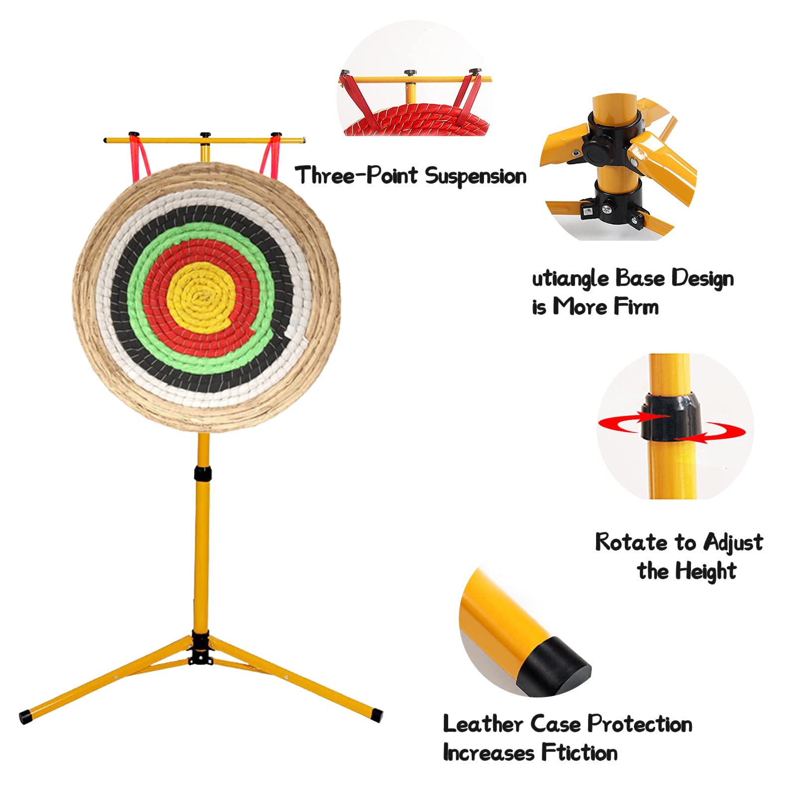 Meuiosd Traditional Solid Straw Round Archery Target ,5 Layers 20 inch Hand Made ,Great for Longbow recurvebow and Compound Bow Backyard Practice