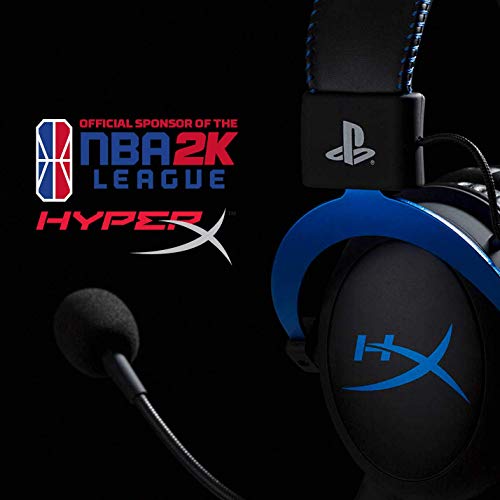 HyperX Cloud - Official Playstation Licensed Gaming Headset for PS4 with in-Line Audio Control, Detachable Noise Cancelling Microphone, Comfortable Memory Foam - Black (Renewed)