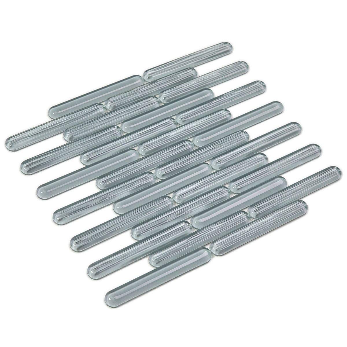 Ivy Hill Tile Reed Light Blue 4 in. x 8 in. Polished Glass Backsplash, Kitchen, Bathroom Wall Mosaic Tile Sample