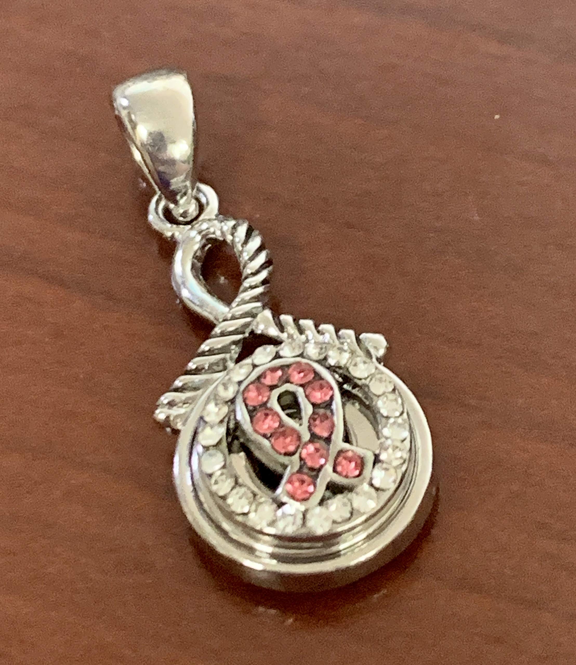 Interchangeable Mini Jewelry Pink Ribbon Cancer Awareness Pendant Holds 12mm Snaps My Prime Gifts