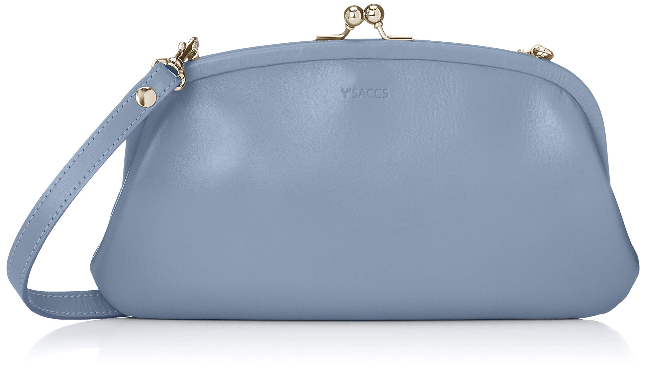 Isaac Y01-11-03 Pochette Wallet with Cowhide Leather, Made in Japan, Blue
