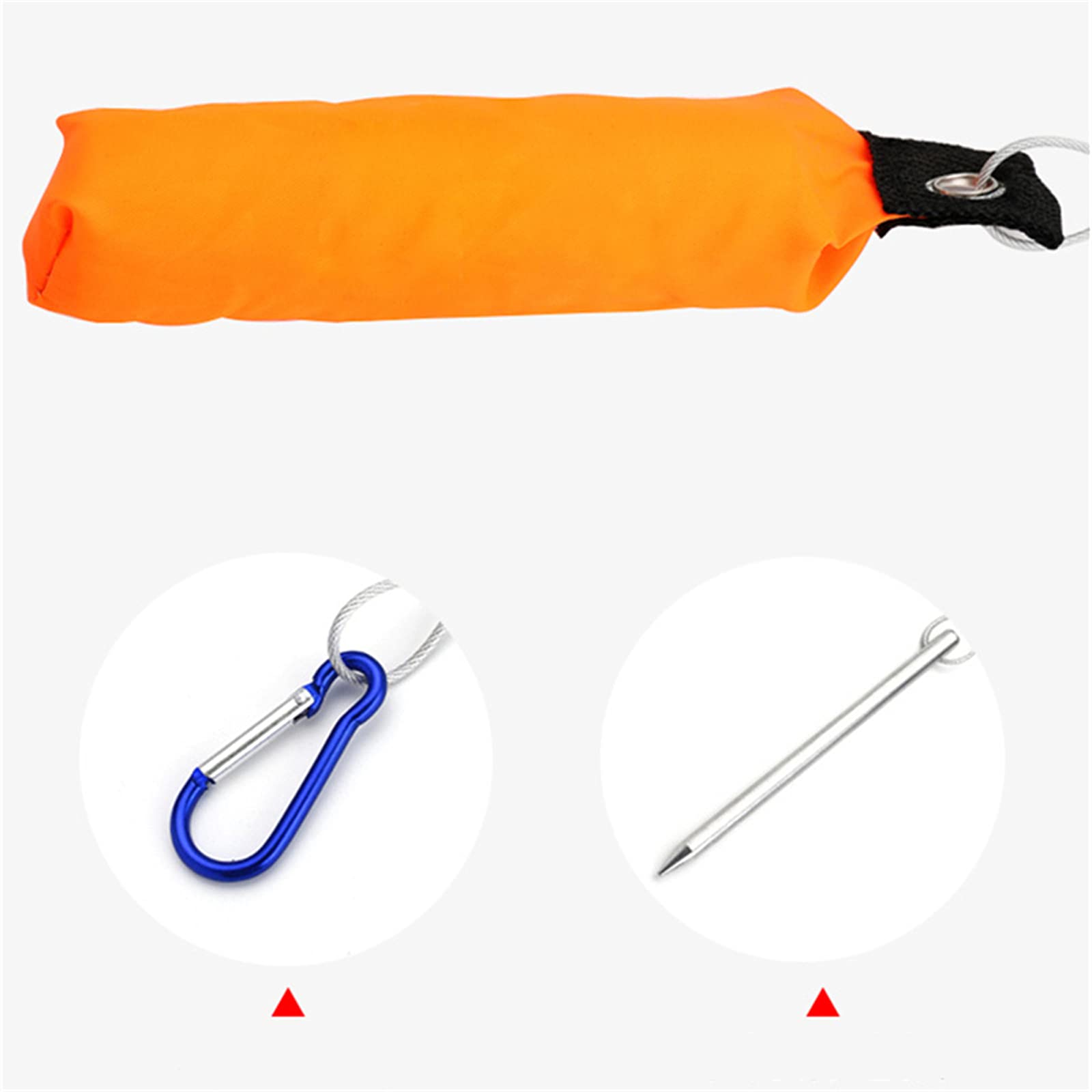 Joyeee Stainless Steel Fishing Stringer for Wading Boat Kayak, with Float Carabiner, 10 PCS Fish Lock and Plastic Handle, 27 FT 300lb Silent Stringer Durable Fishing Gear, Clip Fish Holder, Red