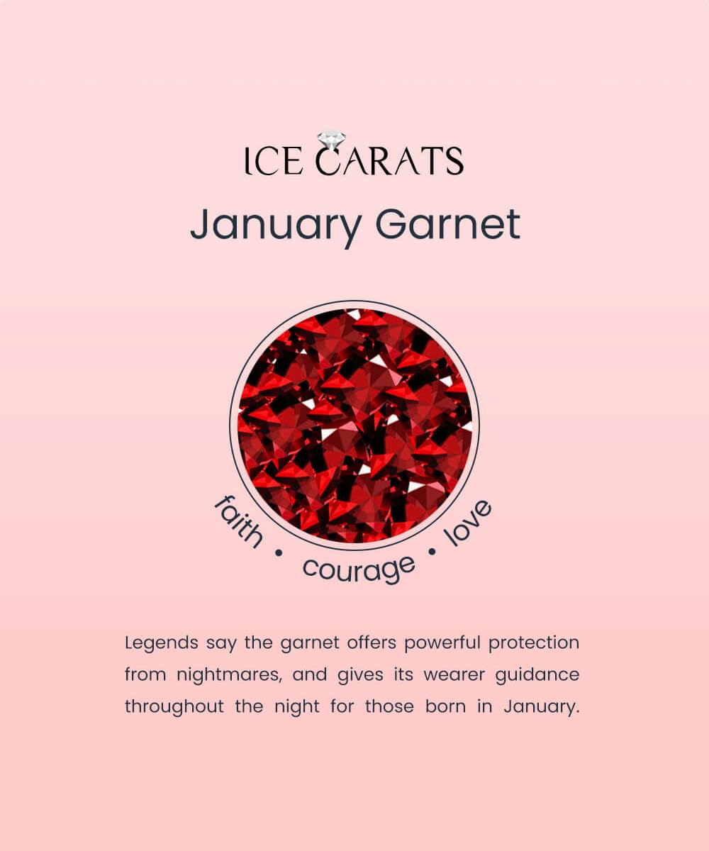 IceCarats 10K Yellow Gold Diamond Red Garnet January Birthstone Ring size 6