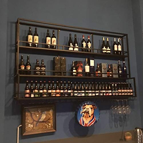 Wine Rack Wrought Iron Vintage Wine Rack Upside Down Wine Rack Creative Shelf Wall-Mounted Wine Rack Goblet Holder Wine Rack Glassware Rack Cup Holder