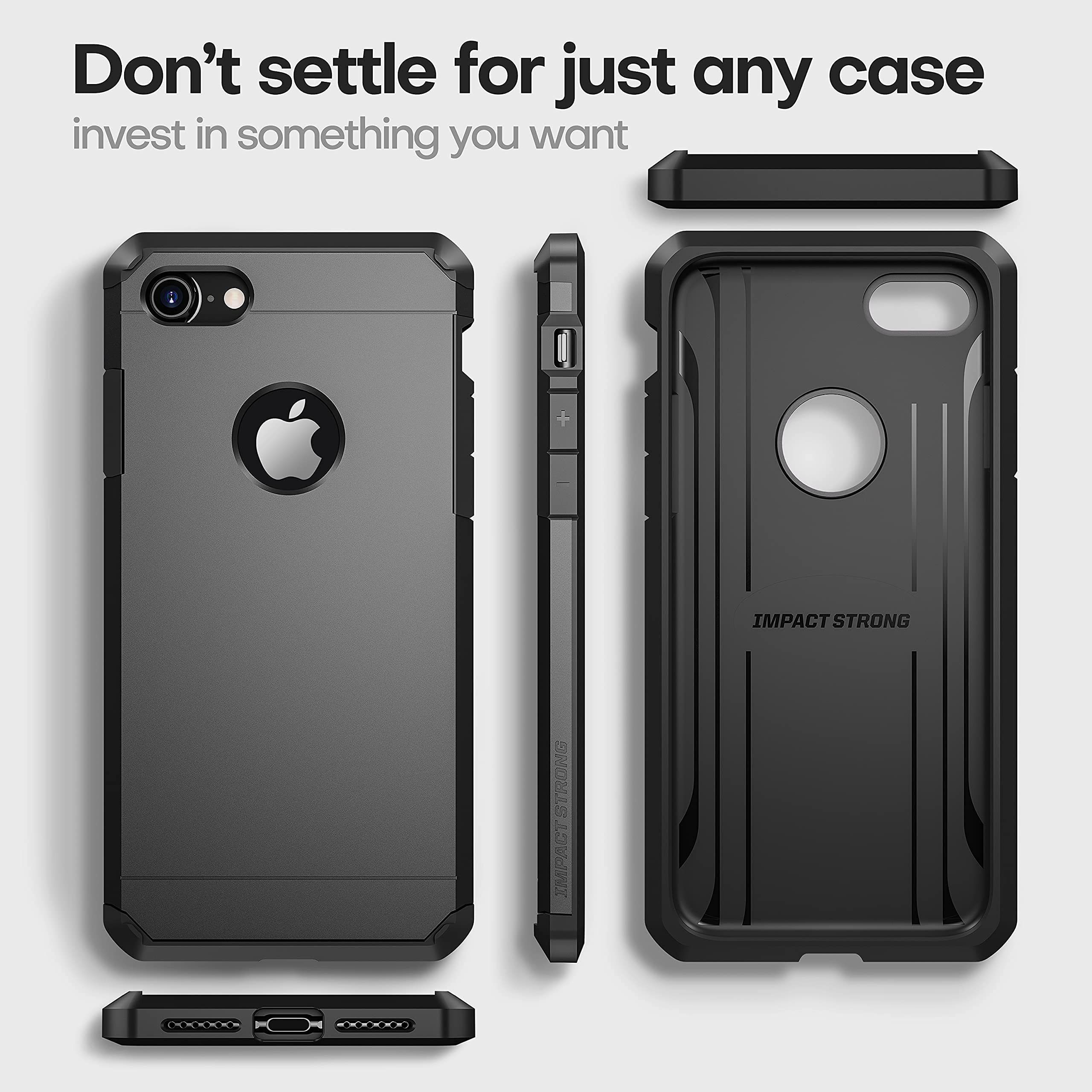 ImpactStrong for iPhone 7 Case/iPhone 8 Case, Heavy Duty Dual Layer Protection Cover (Red)