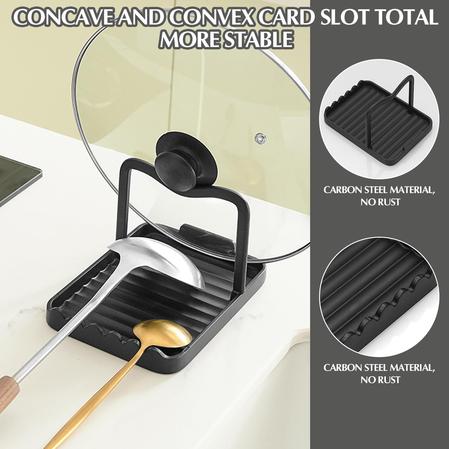 Ysks'hf spoon holder and pot lid holder,stainless steel,Kitchen Utensil Rest, scraper holder & pot holder,Spoon Holder for Stove Top - Kitchen Utensil Holder for Ladles & Tongs