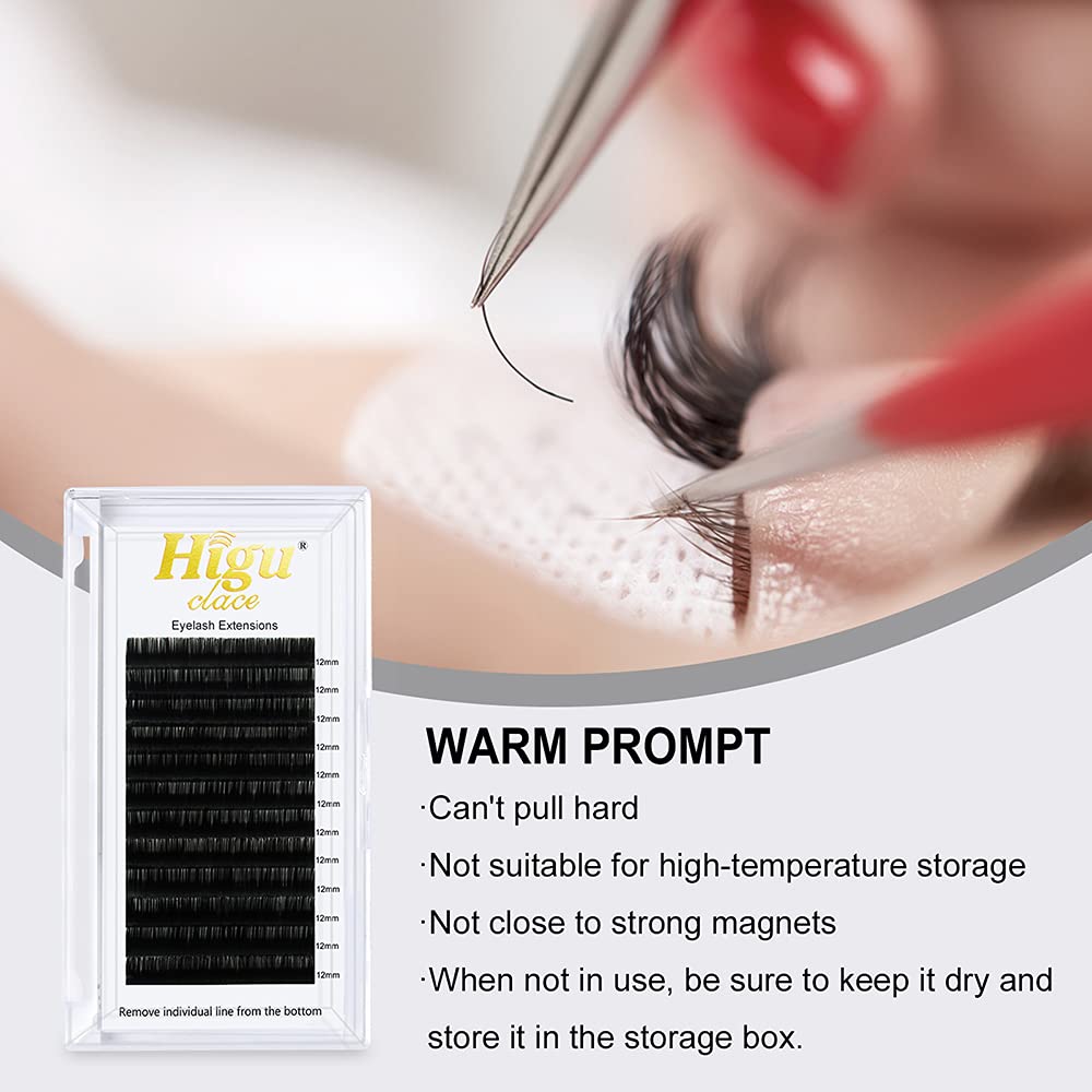 Higu Classic Eyelash Extensions 0.15mm CC Mix 8-15mm Tray Classic Lash Extensions Silk Classic Lashes Extension Premium Single Lash Extensions Professional Salon Use(0.15 CC Mix 8-15mm)