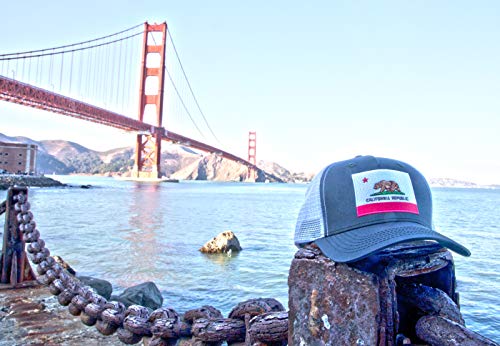 International Tie California State Bear Flag Premium-Quality Hat⦠White