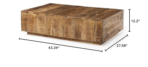 HomSof 100% Solid Wood Trunk Coffee Table, Style 6