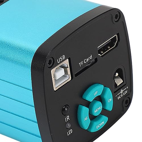 Industrial Microscope Camera, HD Microscope Camera Lightweight 2MP 4K Video 100β240VAC Aluminum Alloy for Home (US Plug)