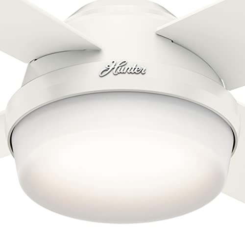 Hunter Dempsey Indoor Ceiling Fan with LED Light and Remote Control, 44", White