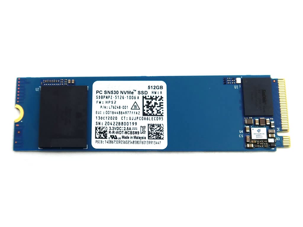 Solid State Drive L85364-005 Compatible Replacement Spare Part for Western Digital PC SN530 SDBPNPZ-512G 512GB M.2 2280 NVMe PCIe Gen3 x4 SSD