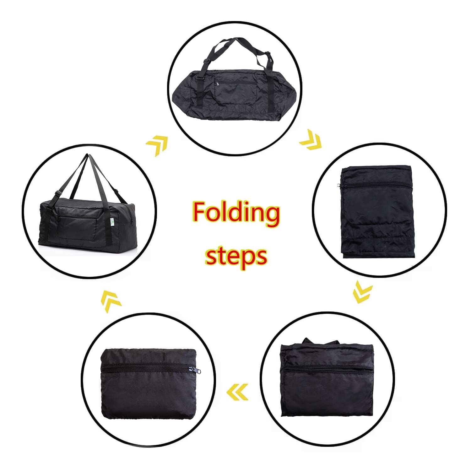 HOLYLUCK Foldable Travel Duffel Bag For Women & Men Luggage Great for Gym (midnight camo)