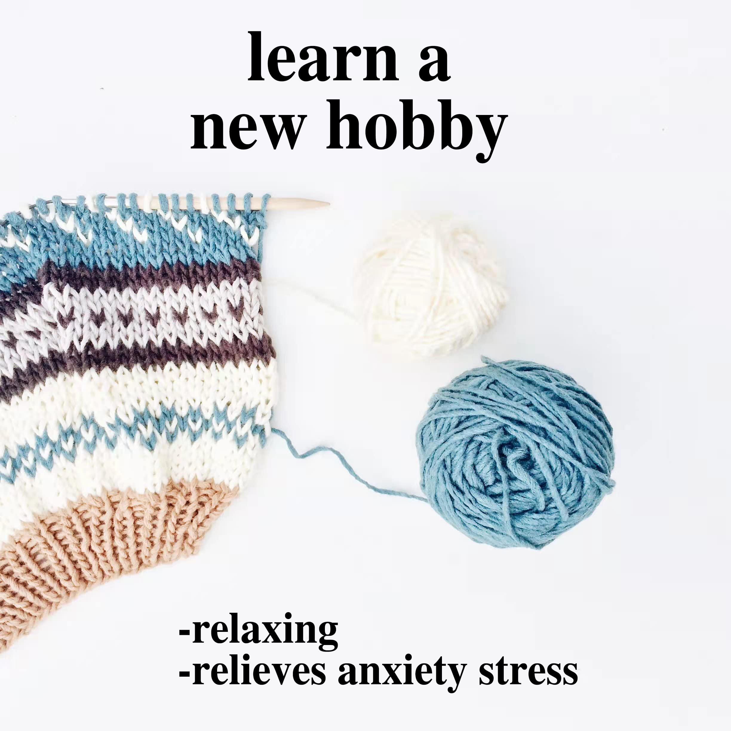 Knitting Kit for Beginners Adults & Kids, Knitting Starter Kit Learn to Knit Your Scarf & Hat with Instructions, Yarn Bowl, Knitting Needles & All Beginner Knitting Accessories