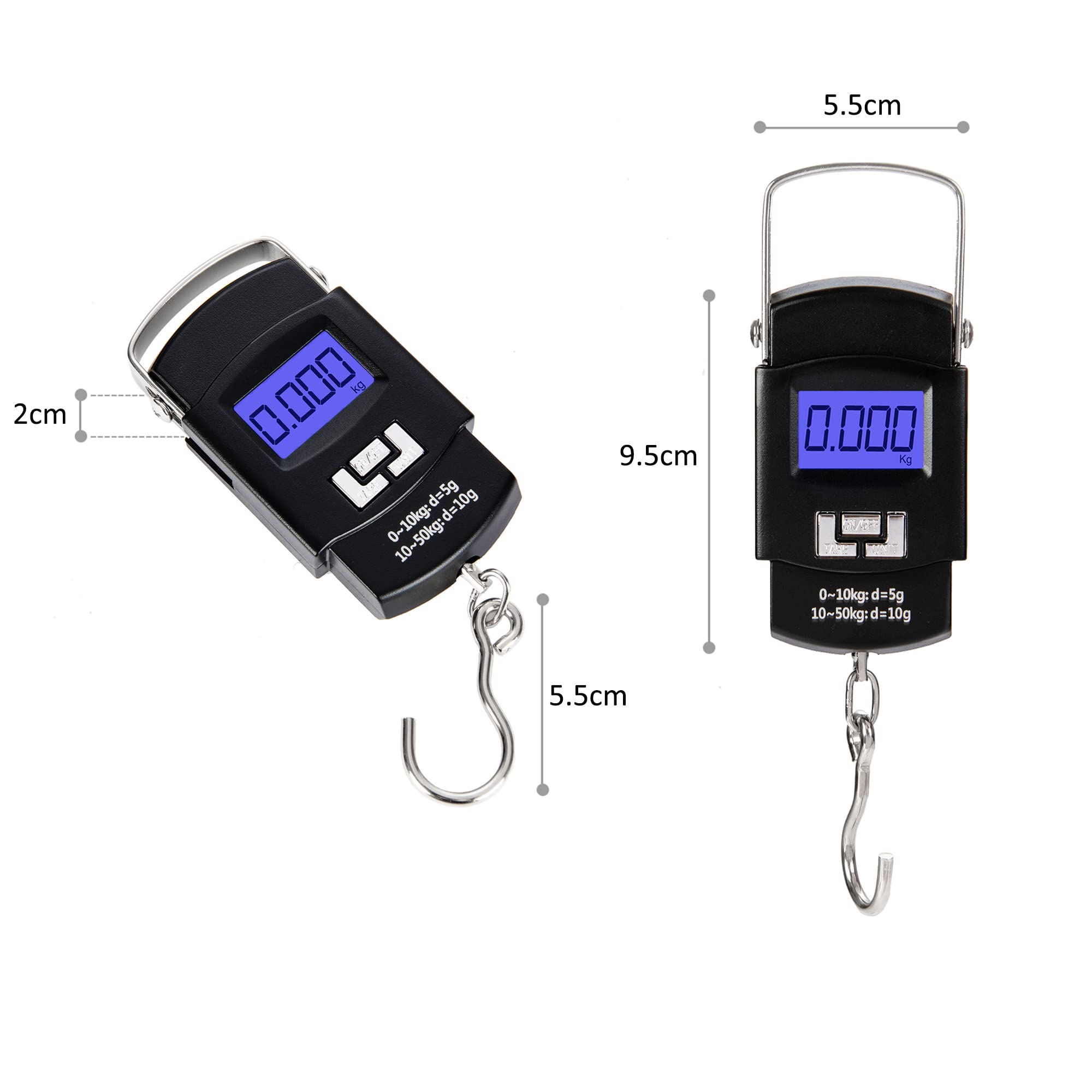 Hyindoor Portable Luggage Scale 50kg/110lb Electronic Digital Suitcase Weight Scale Travel Bag Hanging Weighing Scale
