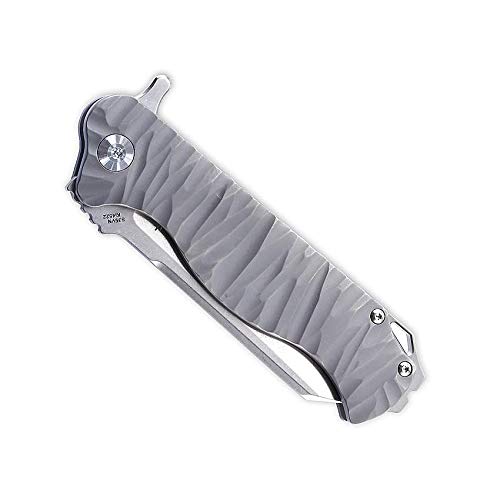 Kizer Knives Tactical, Stonewash Finished S35VN Blade(3.5 Inches) Textured Titanium,Vindicator Ki4522