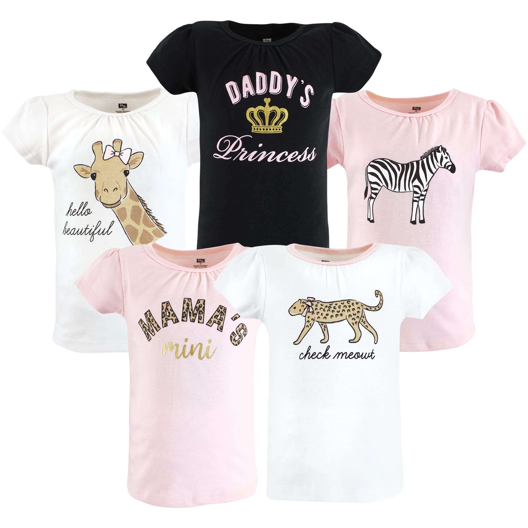 Hudson Baby Unisex Baby Short Sleeve T-Shirts, Leopard Mamas Mini, 6-12 Months