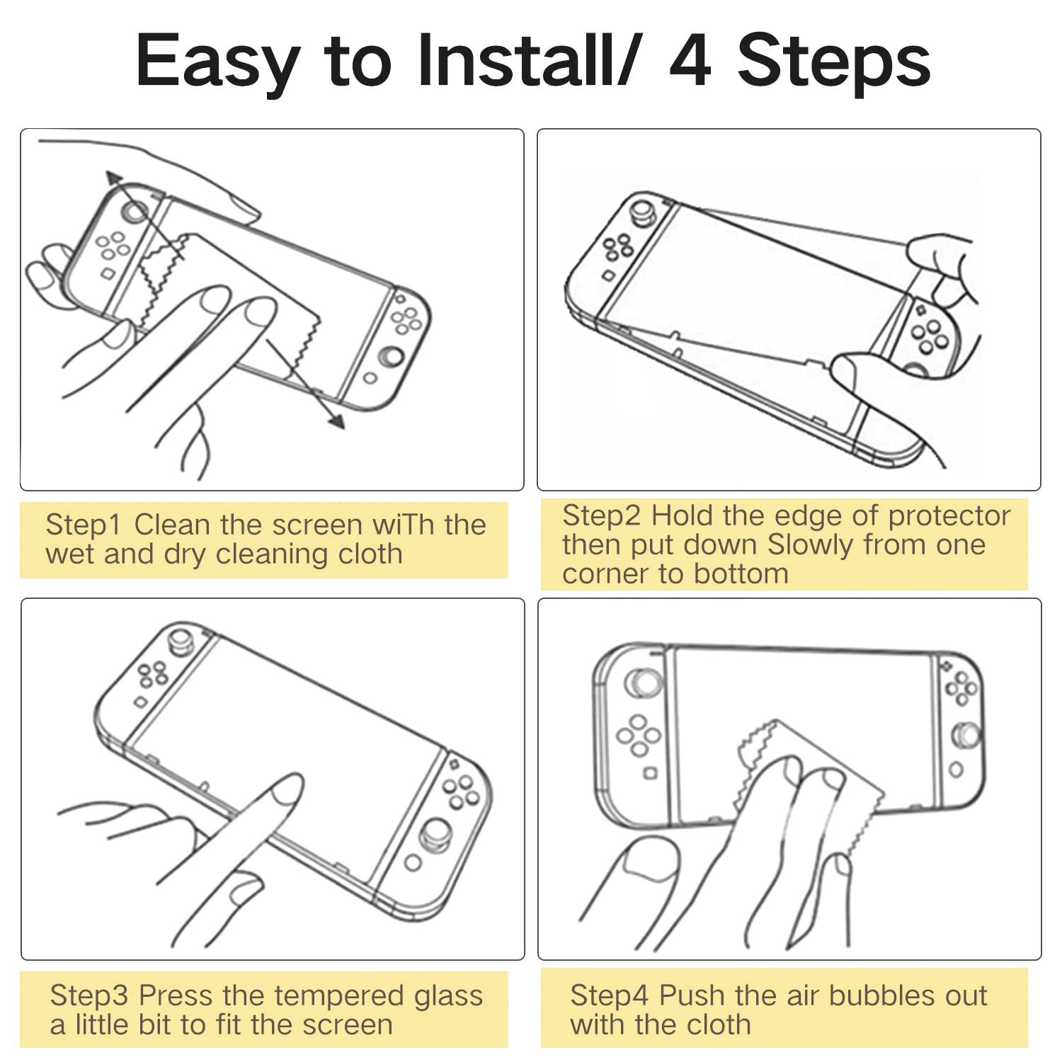 JZW-Shop [3 Pack] Tempered Glass Screen Protector for Switch OLED Model 2021, Transparent HD Clear Anti-Scratch Screen Protector Compatible with Switch OLED