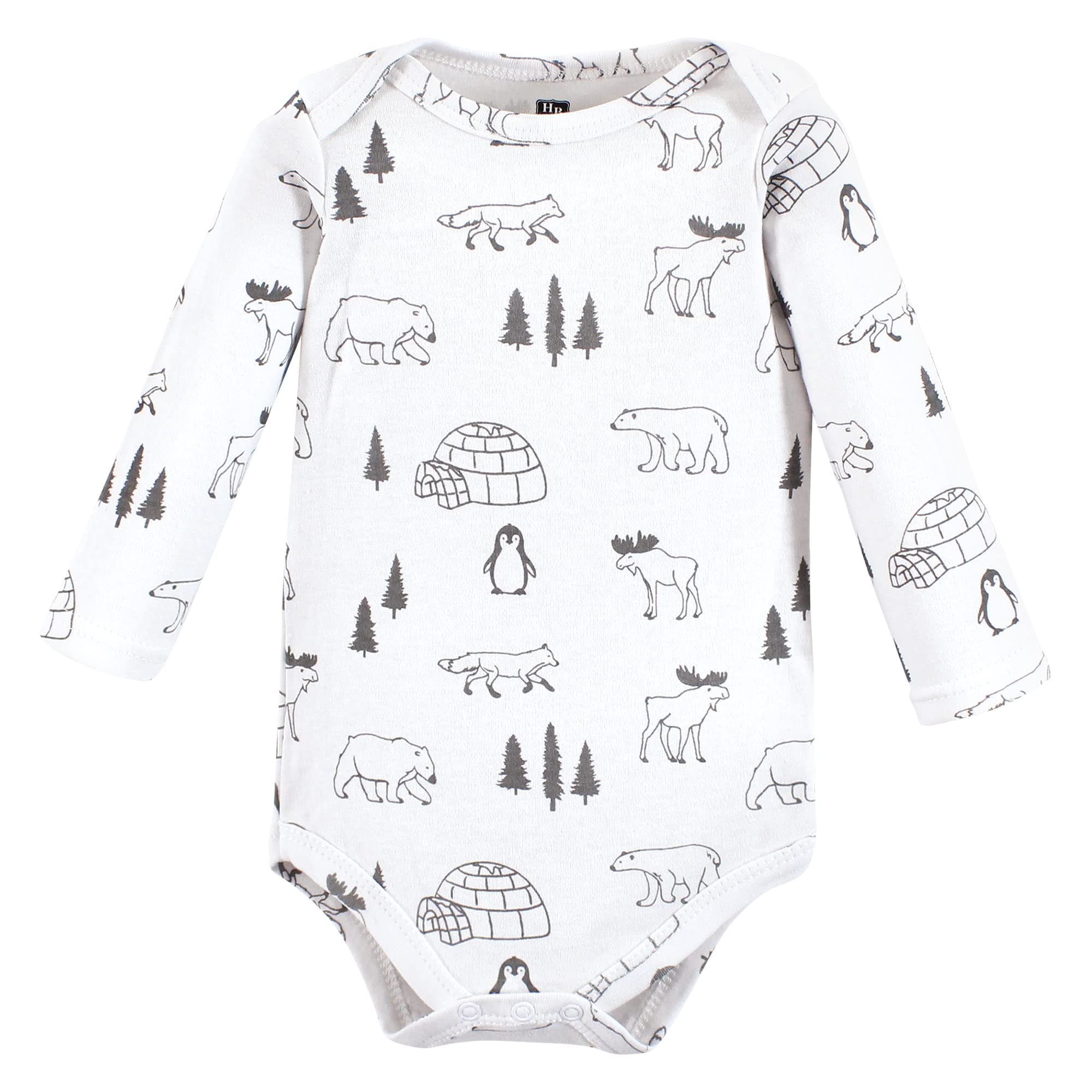 Hudson Baby Unisex Bodysuits Cotton Long-Sleeve Moosing Around, 12-18 Months, Moosing Around, 12-18 Months US