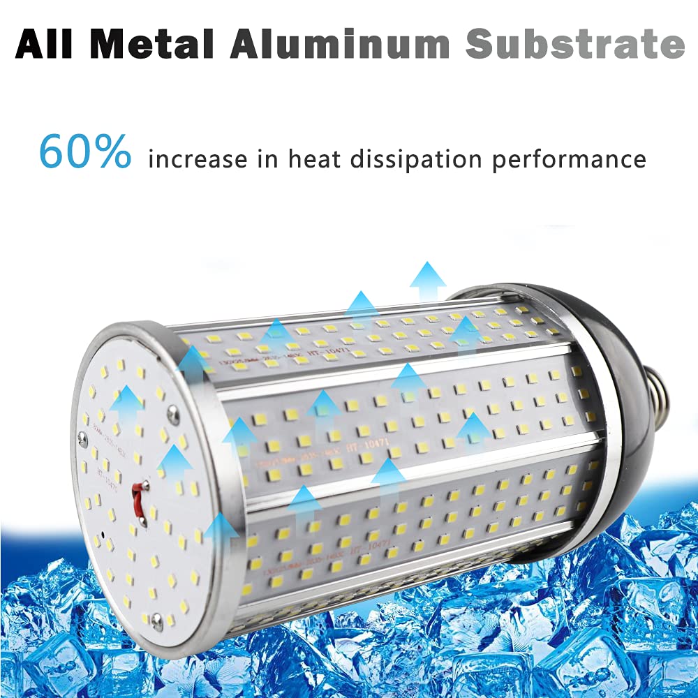 Intpro LED Light Bulb Garage Light Corn Bulb Super Bright Cob Light 60W 7000lm E26 Daylight 5000K 550W Equivalent 2Pack for Indoor Garage Light Basement Barn High Bay