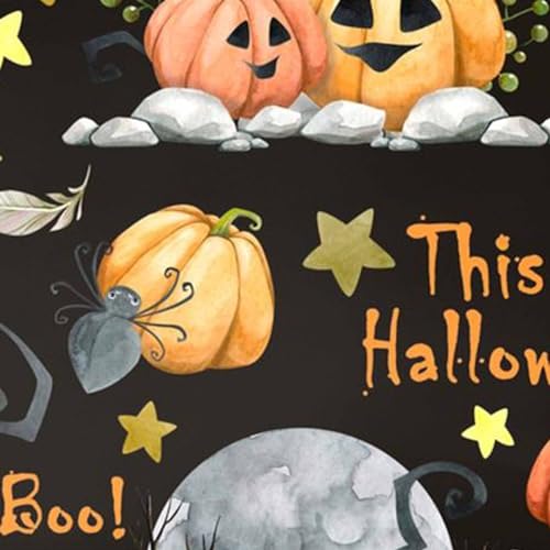 InterestPrint Watercolor Cute Halloween Elements Gift Wrapping Paper Roll Design for Christmas, Wedding 1 Piece