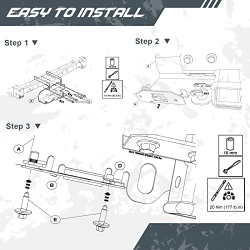 Snailfly 2“ Trailer Tow Hitch Assembly Fit for Ford Bronco 2021-2024 Class 3 Hitch Receiver, NOT for Bronco Sport