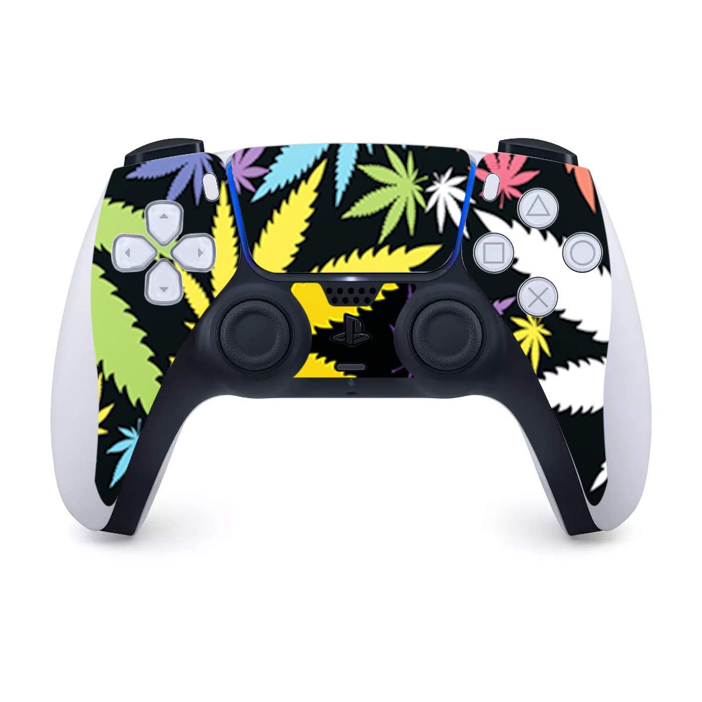 ITS A Skin Skins Compatible with Sony Playstation 5 Console Disc Edition - Protective Decal Overlay Stickers wrap Cover - Colorful Weed Leaves Leaf