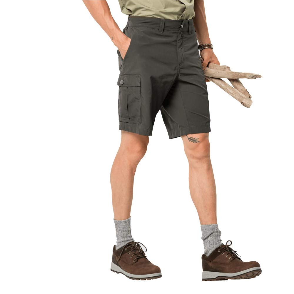 Jack Wolfskin Mens Canyon Cargo Shorts, Dark Moss, XXL Reg