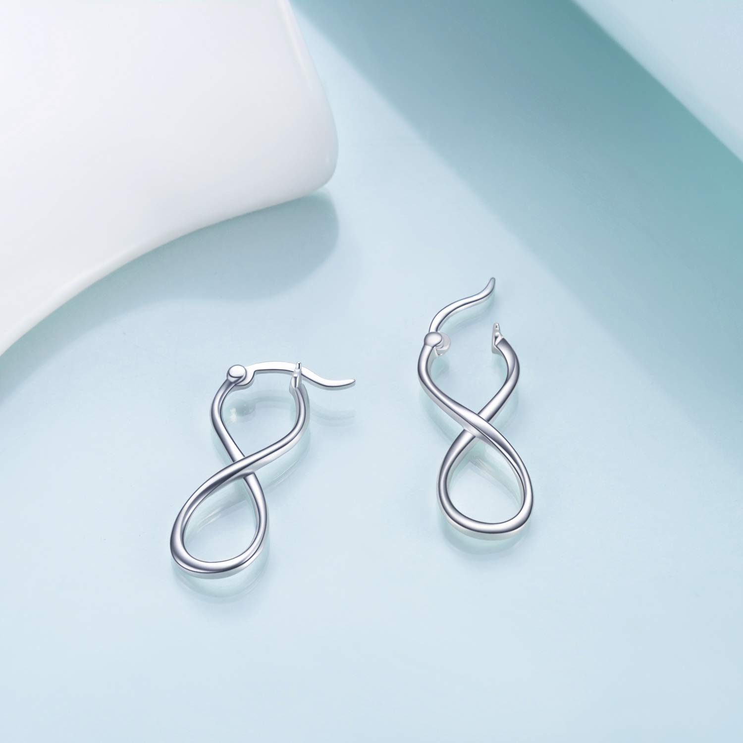 Infinity earrings 925 Sterling Silver Infinity Hoop Earrings Figure 8 Twisted Earrings for Women Jewelry