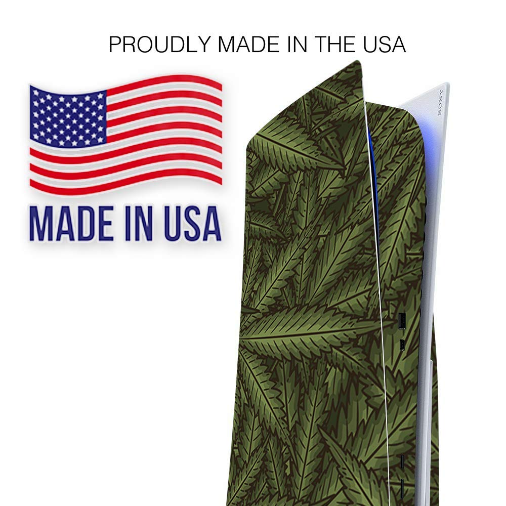 ITS A Skin Skins Compatible with Sony Playstation 5 Console Disc Edition - Protective Decal Overlay Stickers wrap Cover - gonja Leaves Pot Weed