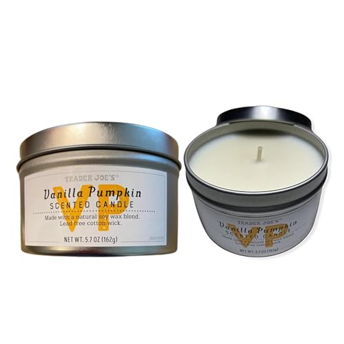 Trader Joe's Vanilla Pumpkin Scented Candle (Vanilla Pumpkin, 2 Packs)