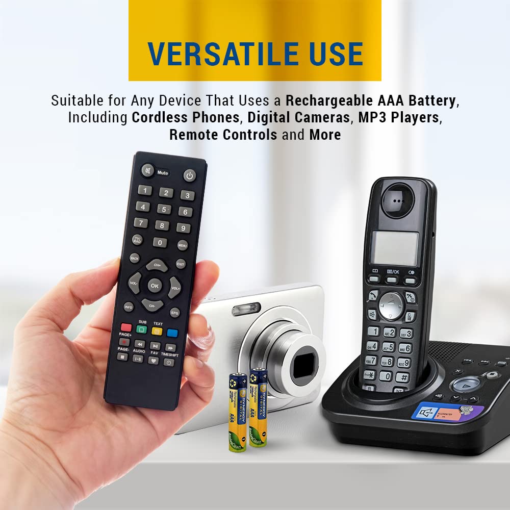 Synergy Digital AAA Batteries, 8-Pack, Ultra High Capacity, Triple A Rechargeable Batteries (Ni-MH, 1.25V, 1000 mAh)