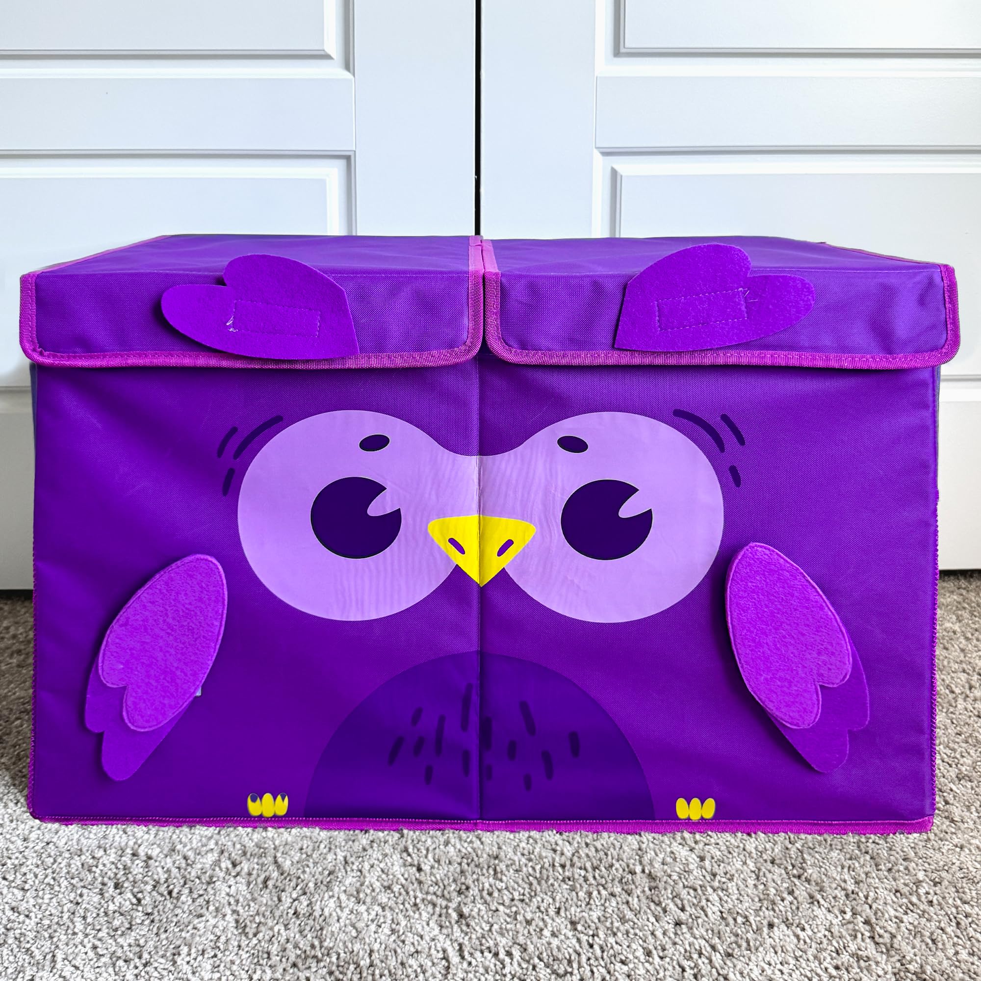 QUOKKA Toy Storage Box Owl & Toy Storage Box Dino Playroom Organizers