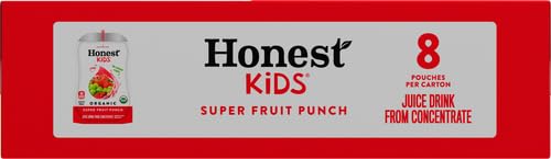 Honest Kids, Organic Super Fruit Punch, 6.75 Fl Oz Pouches, 8 Pack