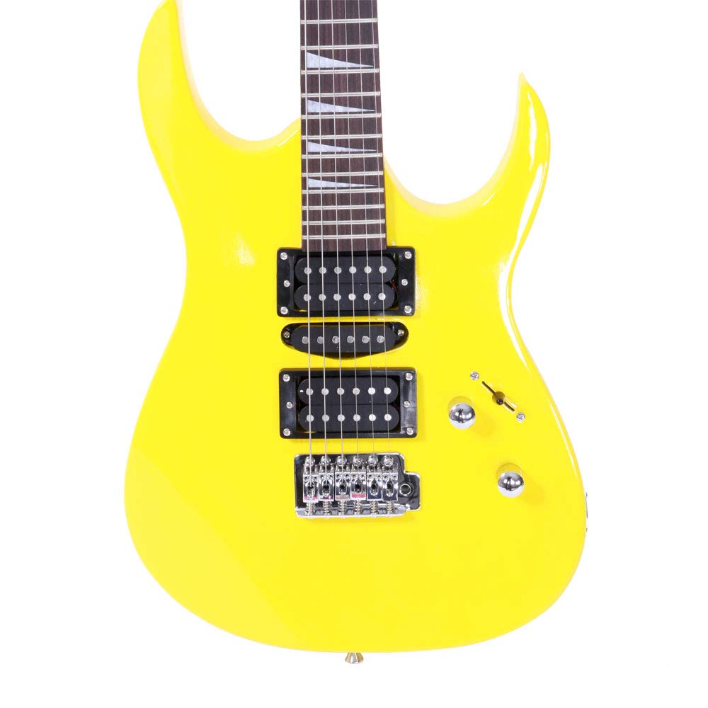 Kcelarec Electric 6 String Guitar for Beginner Starter Complete Kit, with Guitar Bag, Strap, Guitar pick, Amp cord (Yellow)