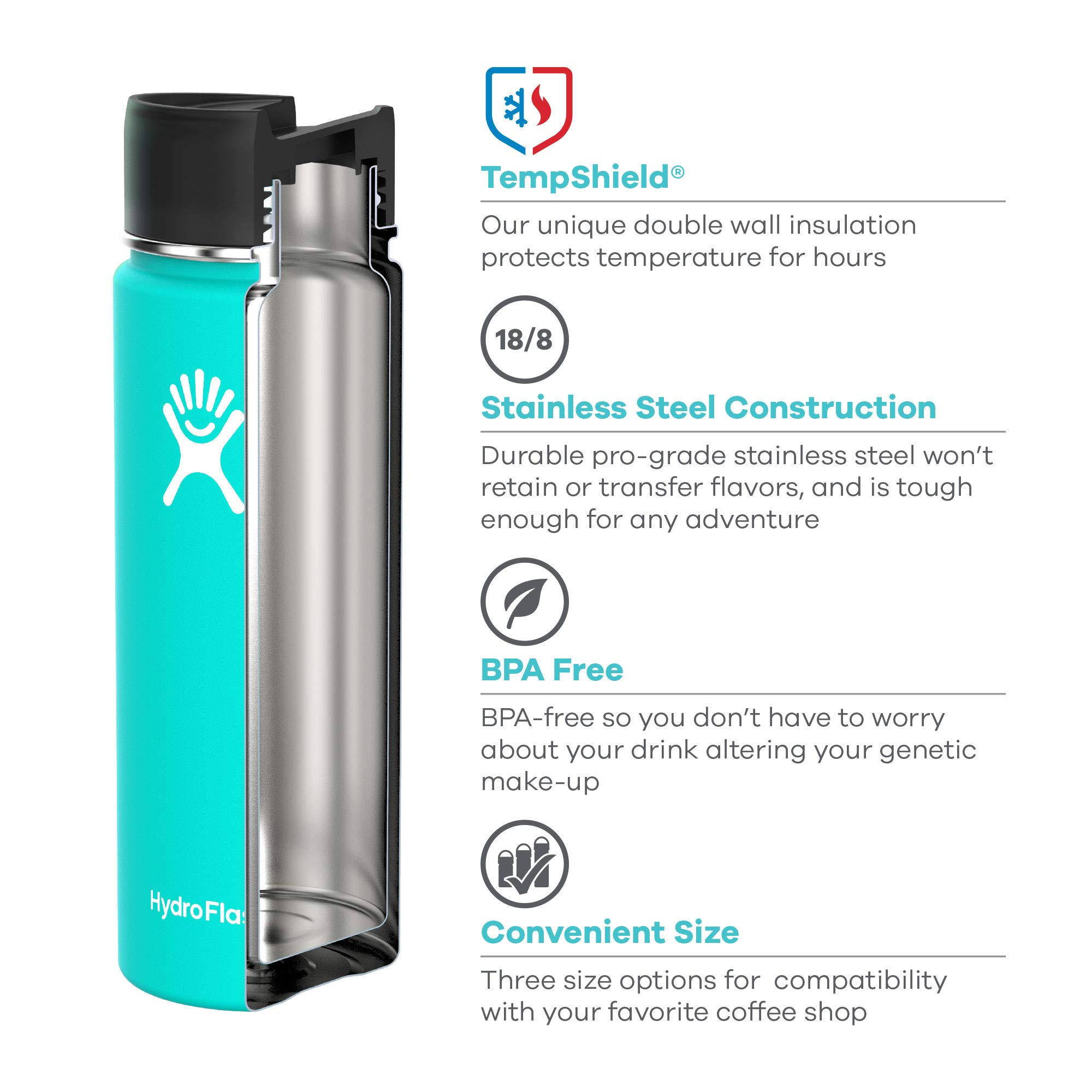 Hydro Flask Travel Coffee Flask, 20 oz, Frost