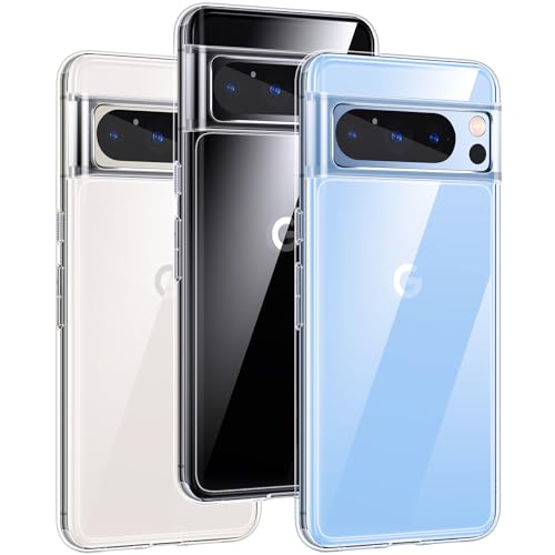 Humixx for Google Pixel 8 Pro Case Clear [Non-Yellowing] [14FT Military Grade Drop Protection] Protective Shockproof Bumper Slim Fit Transparent for Pixel 8 Pro Phone Case 6.7'' - Diamond Clear