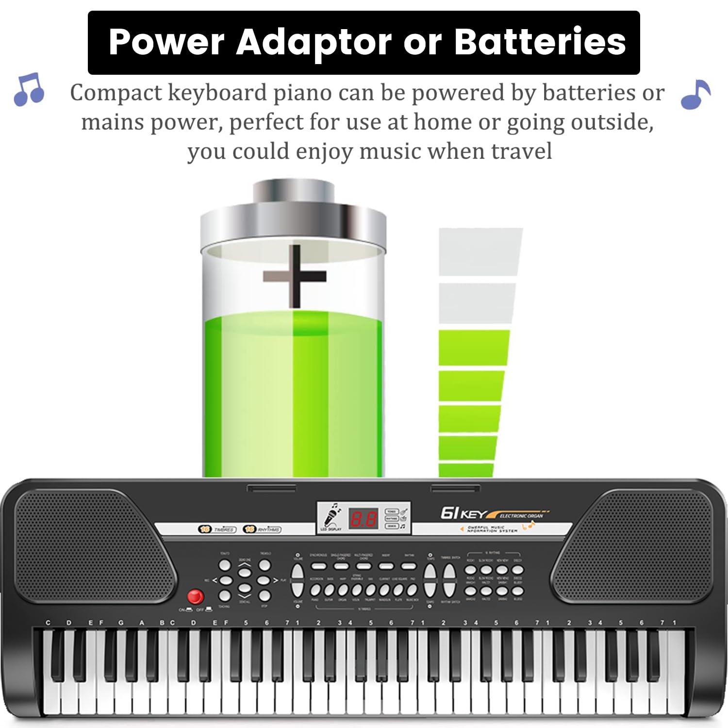 iMeshbean 61 Key Music Electronic Keyboard Electric Digital Piano Organ w/Stand Optional (Pink keyboard with stand)