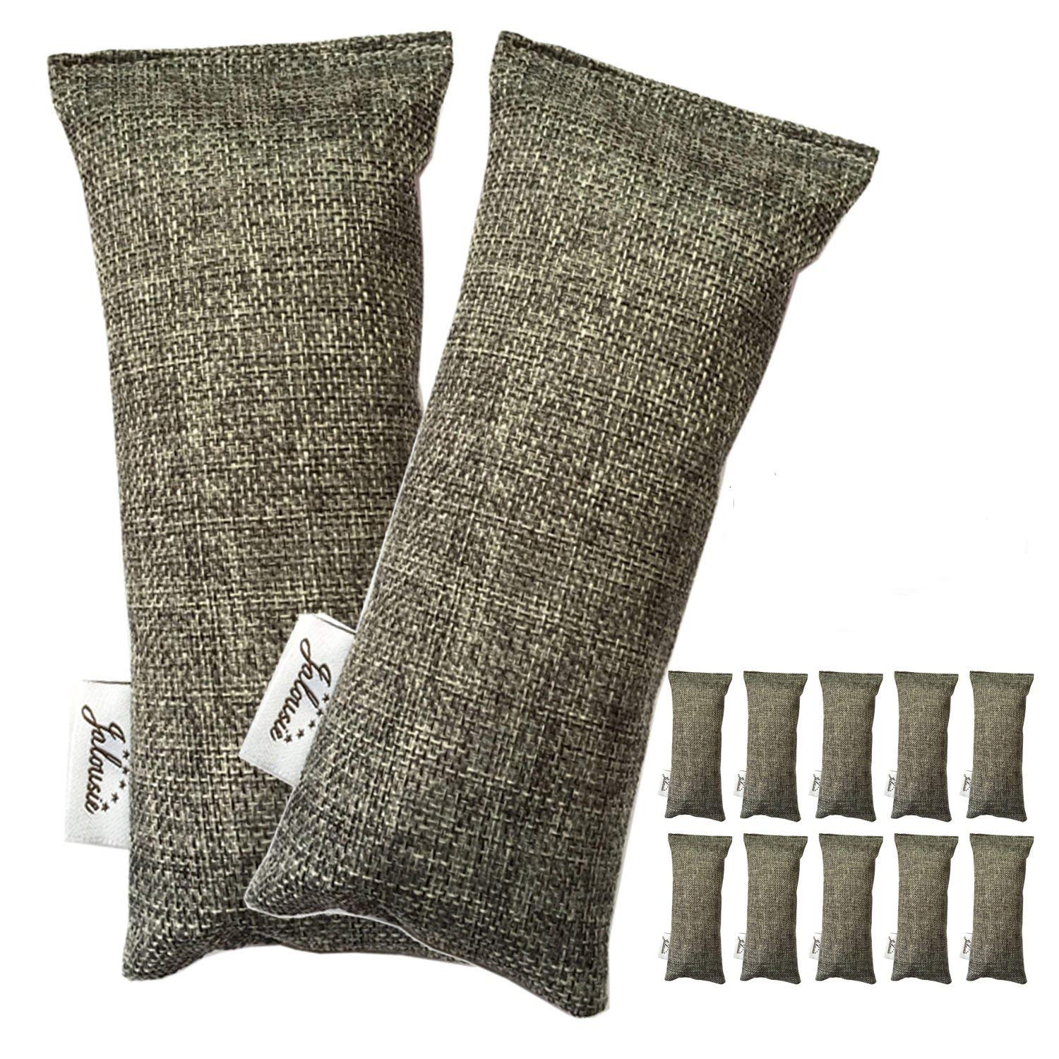 Jalousie 12 Pack Set 100 Grams Each Mini Bamboo Charcoal Bags Natural Air Purifier, Shoe Deodorizer and Odor Eliminator Multi-Purpose Charcoal Bag