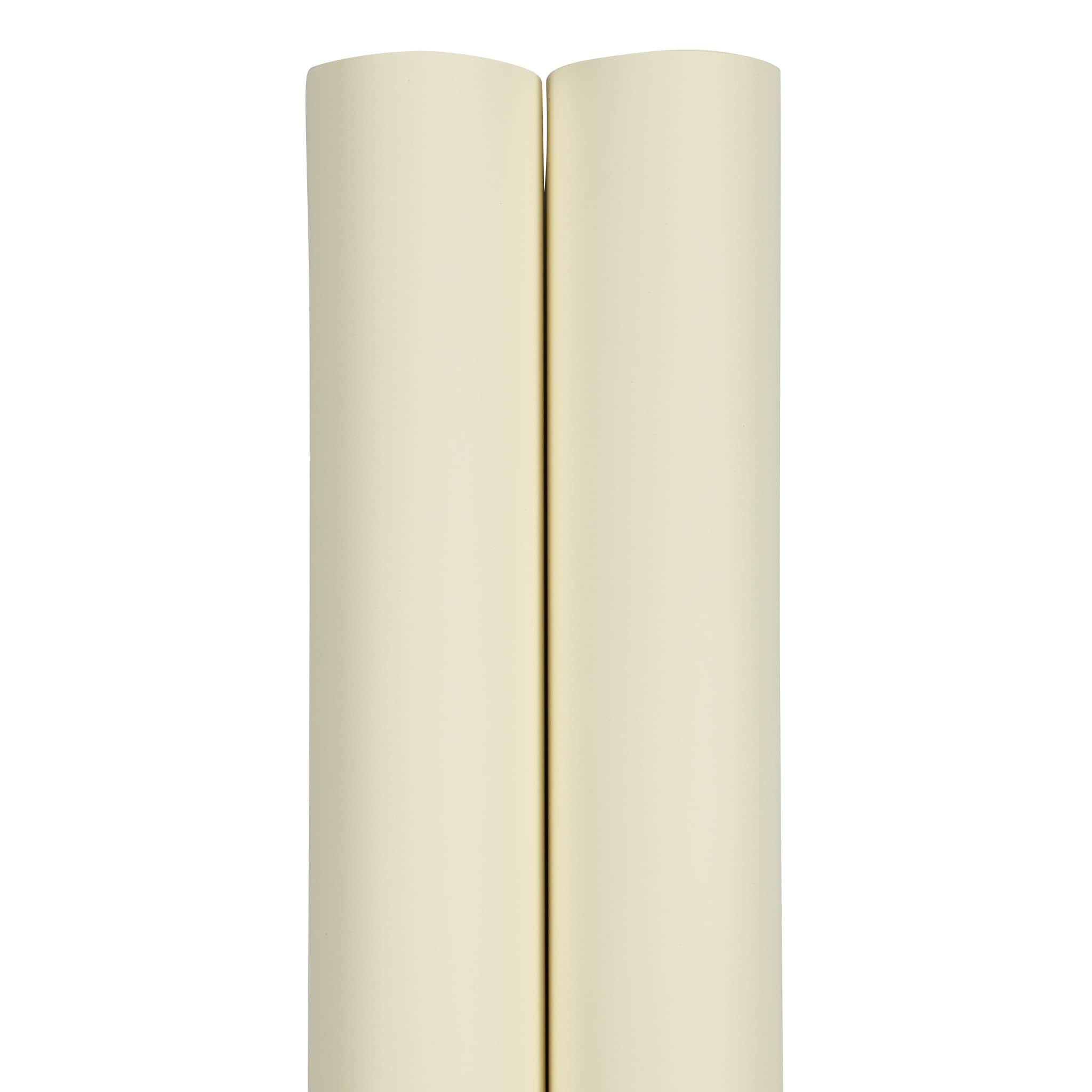JAM Paper Gift Wrap - Matte Wrapping Paper - 50 Sq Ft Total (30 in x 10 Ft Each) - Matte Ivory - 2 Rolls/Pack