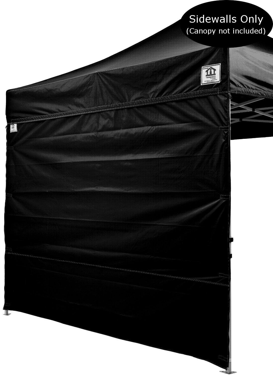 Impact Canopy Walls for 10' x 10' Pop-Up Tent Canopy, 4 Sidewalls, Black