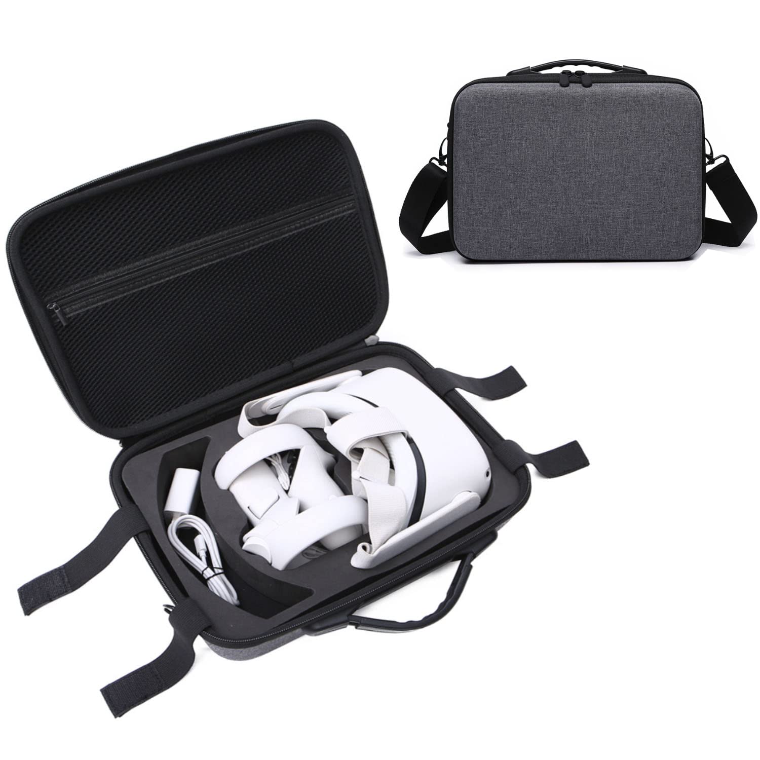 Hard Carrying Case for Oculus Quest 2,Headset Storage Bag Protection Case for VR Headset,Case for Oculus Quest 2 Travel and Home Storage with Shoulder Strap,Grey