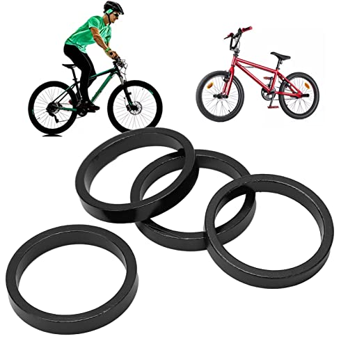 Kadimendium Bicycle Headset Spacer, Light Weight Reliable Long Lasting Bicycle Fork Washer for Road Bike 28.6mm Tube(Black)