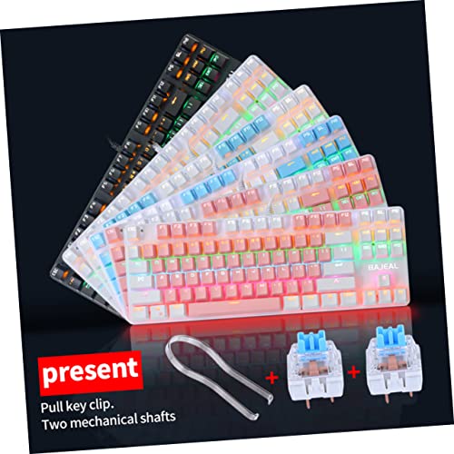 SOLUSTRE Keyboard Wired Keyboard USB Keypad Mechanical Keyboards Gaming Keyboard Wired USB Keyboard Mechanical Gaming Keyboard Computer Abs Fashion White Computer Keyboard